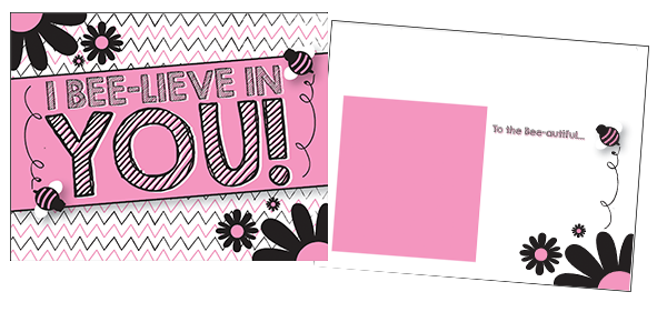 "I Bee-lieve In You!" post cards in Pink – Director Only Services