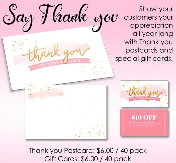 Thank you Postcards and Gift Cards – Director Only Services